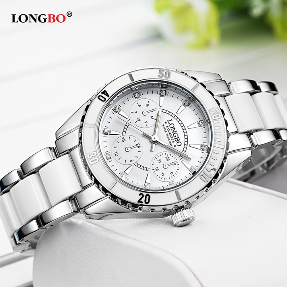 Longbo 80303 Ladies Quartz Watch Hight Quality Ceramic Strap Water ...