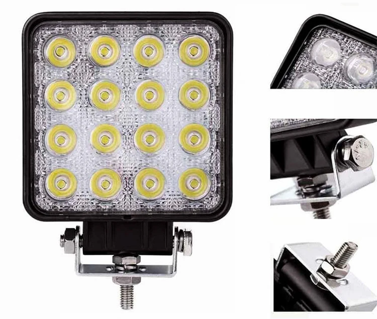 48w Square Dc 48w Led Work Light Offroad Boat Car Motorcycle Suv Night ...