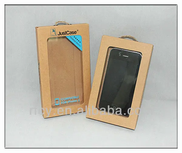 Kotak Kemasan Kertas Kraft Kustom Untuk Casing Iphone Dengan Jendela ...