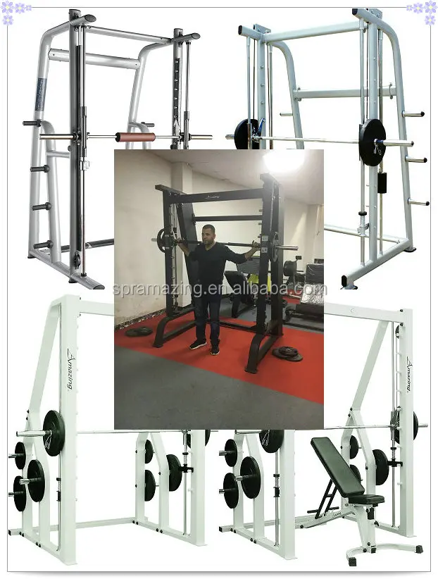 Multifunctional Smith Machine Commercial Grade Gym Fitness Strength ...