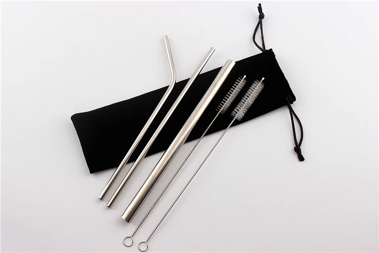 Promotional Metal Inox Stainless Steel Recycle Drinking Straws Set With ...