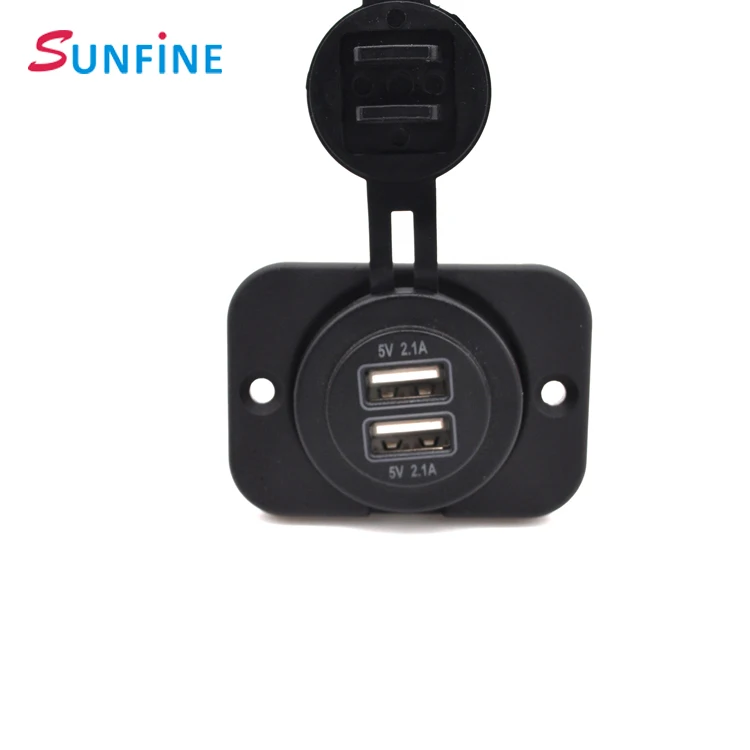 Marine Double Ports Panel Mount 12v Usb Charger Socket With Nut And Usb ...