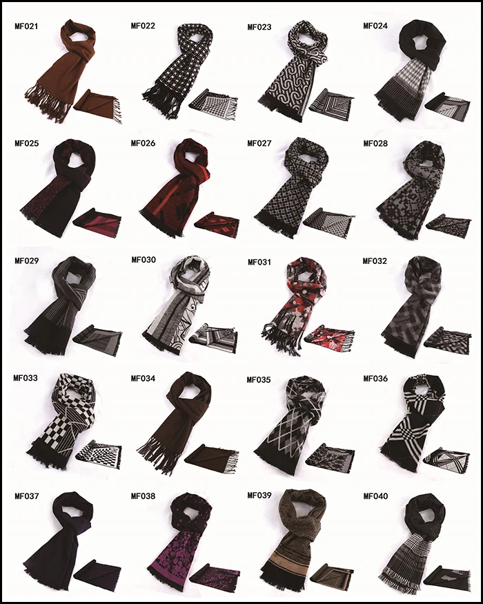 Professional Factory Fashionable Style Men Scarf Plaid Black Tassels ...