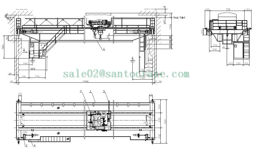 Santocrane Brand Load Cell Included Double Girder Bridge Casting Iron ...