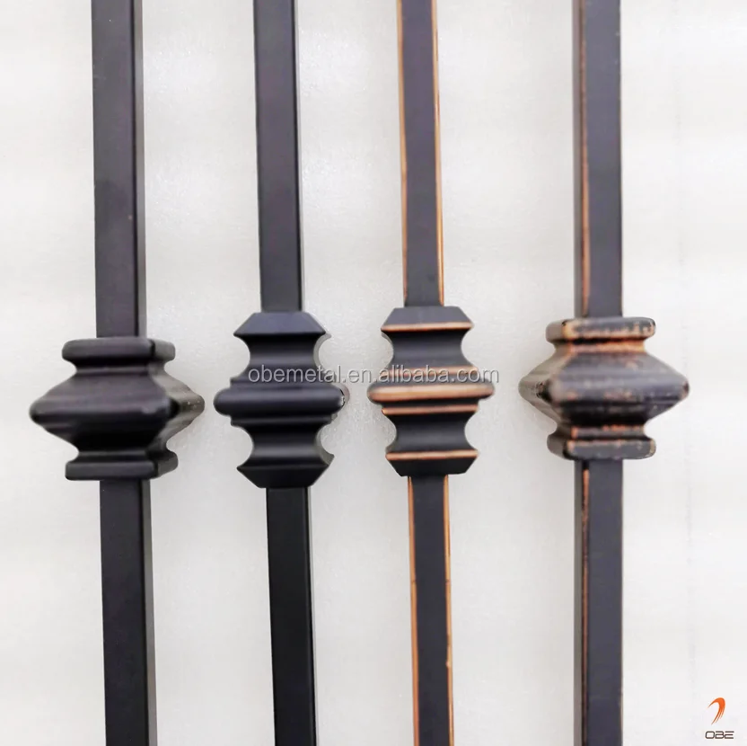 1/2 In. Square Tubular Wrought Iron Single Knuckles Balusters Indoor ...