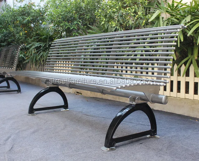 304 Stainless Steel And Cast Iron Outdoor Garden Bench Seat Stainless ...