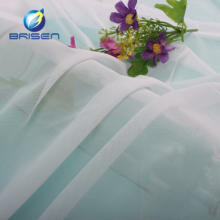 White Nylon Spandex Decoration Transparent Stretch Mesh Fabrics - Buy ...