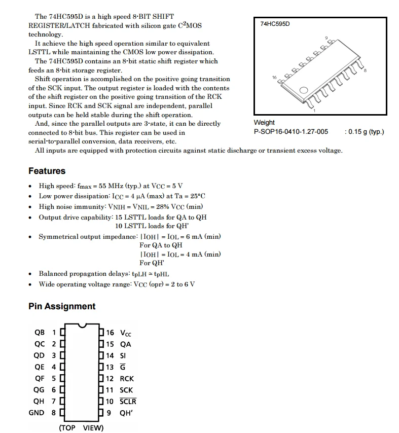 Original Logic Chip 74hc595d 74hc595 Ic Integrated Circuit Sop-16 - Buy ...