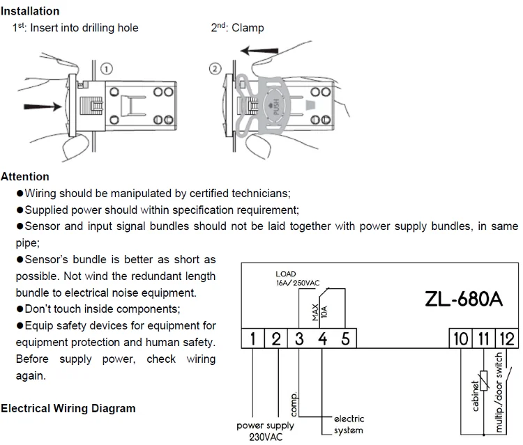 Zl-680a,16a,Temperature Controller,Thermostat,Cold Storage Controller ...