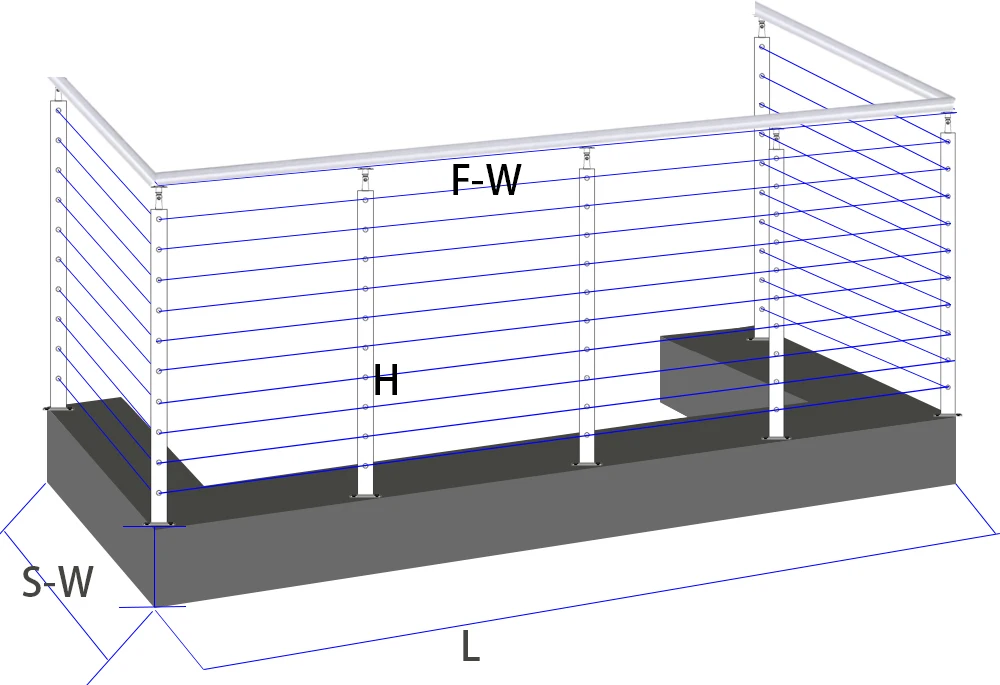 Cable Staircase Classical Stair Railing Vertical Cable Railing Systems