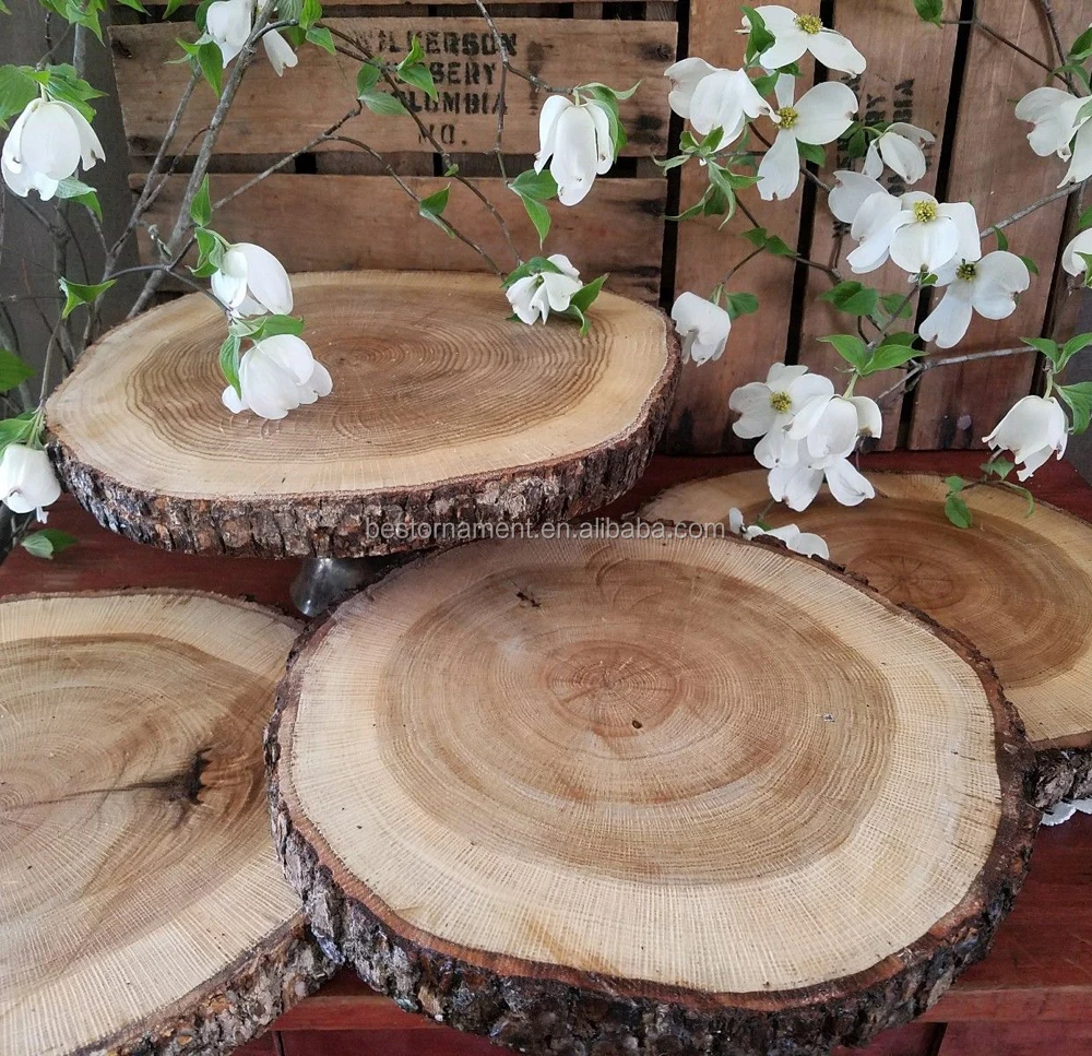 Large Wholesale Rustic Natural Round Wood Pine Tree Slices For Wedding ...