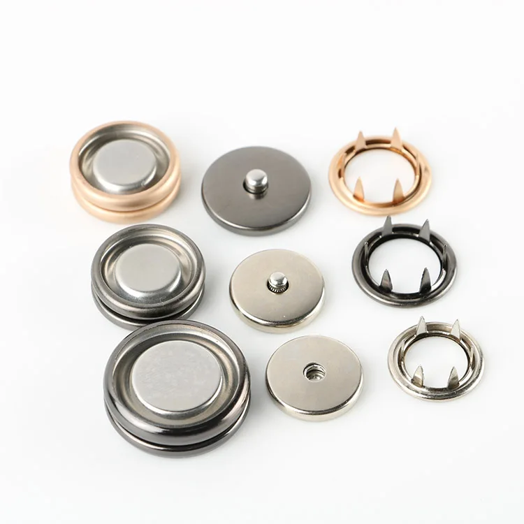 Ring Style Brass Metal Open Nickel Prong Snaps Button for Clothes