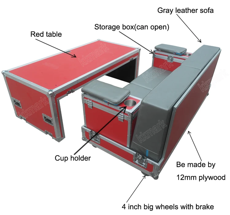 Custom Cafeteria Kitchen Wardrobe Sofa Flight Case Furniture