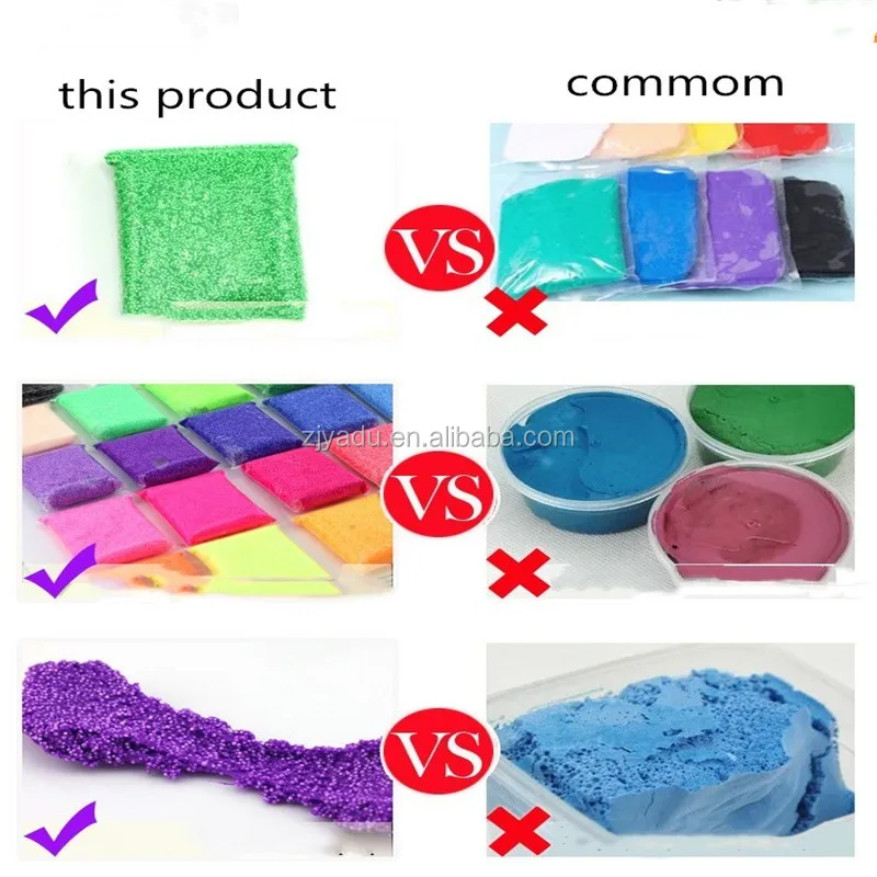 Non Dry Foam Putty Magic Diy Toy Pearl Snow Putty Rulers Polymer Clay ...