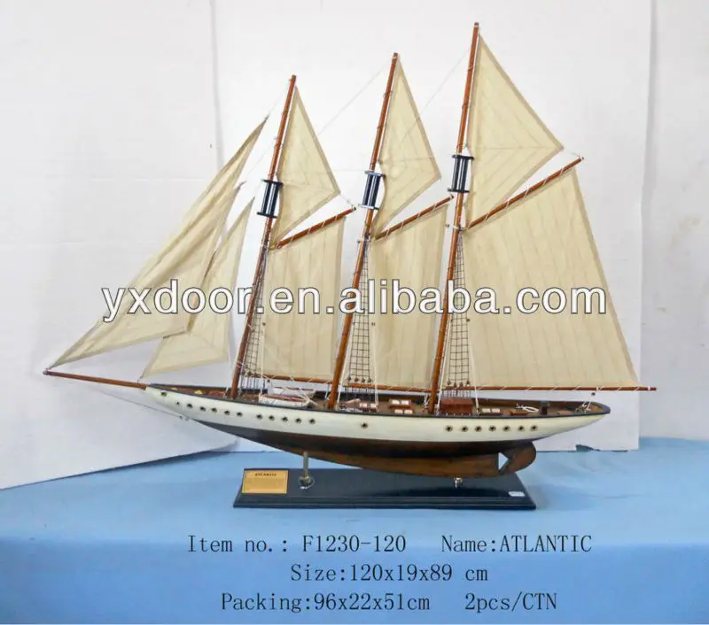 Antique Ship Model [2 Items Classic Sailing] Wooden Sailing Ship Model ...