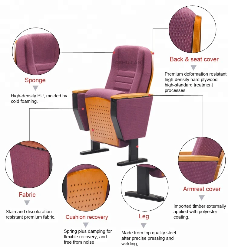 Cinema Movie Hall Chair Folding Theatre Seating Auditorium Chair ...