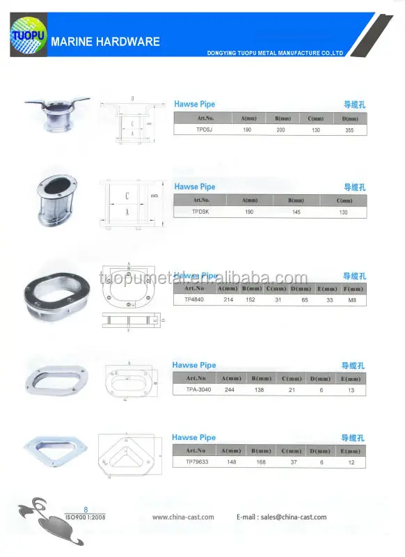 Marine Hardware Hawse Pipe With Cleat,Anchor Chain Hawse Pipe For Sale ...