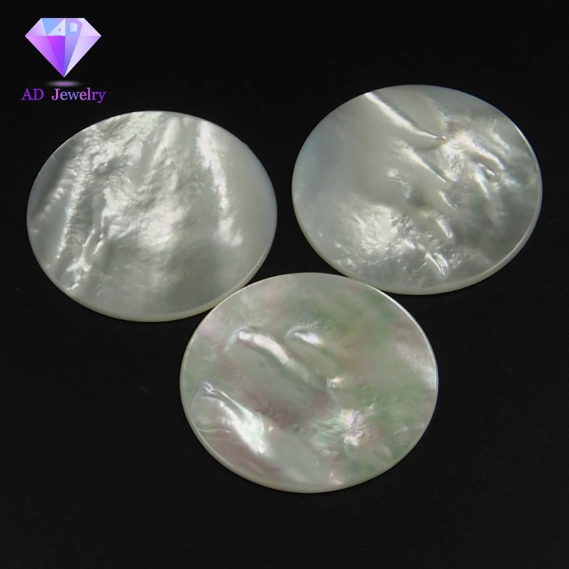 Wholesale Oval Double Flat Natural Mother Of Pearls Large Discs White ...