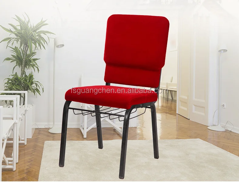 Red Color With Comfortable Seat Stacking Church Chair For Prayers - Buy ...
