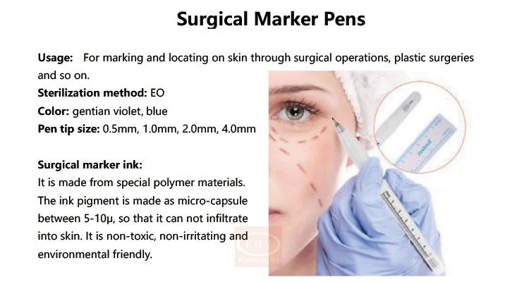 Hospital Medical Skin Marker 0.5mm More Tip Sizes Eo Sterilization ...