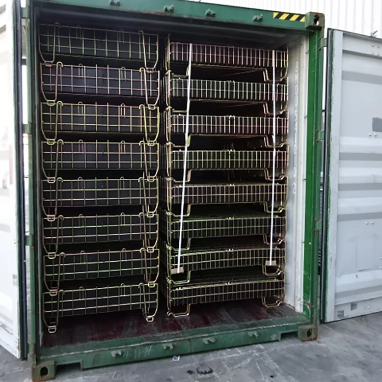 Galvanized Welded Material Storage Folding Steel Industrial Collapsible ...