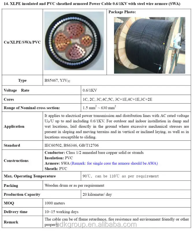300mm2 Xlpe Cable 400mm2 Xlpe Cable 630mm2 Pvc Insulated Power Cable 0. ...