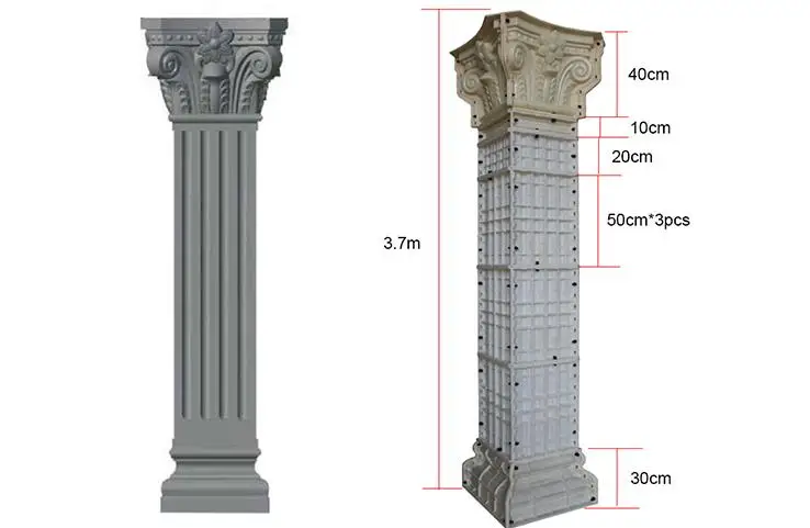Diameter 50cm Roman Pillar Concrete Column Mold - Buy Square Concrete ...