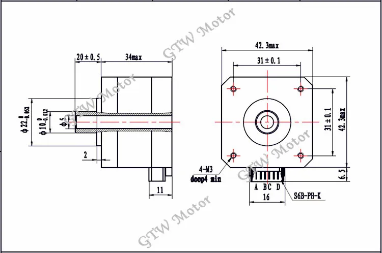 Factory Supply Inside Diameter 5mm Nema 17 Hollow Shaft Stepper Motor ...