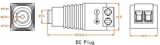 DC Power Jack Socket Terminal Connector - 12V DC Connectors