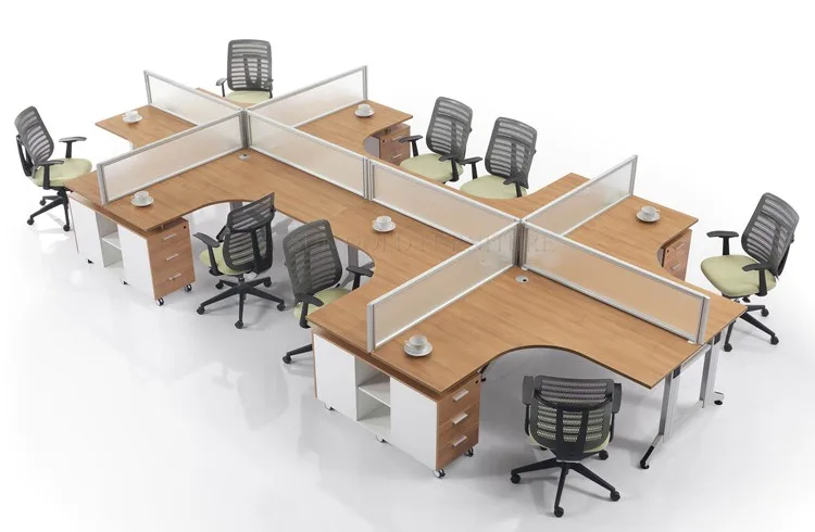 Good Quality Office Y-Shaped Workstation Partition for 6 Person