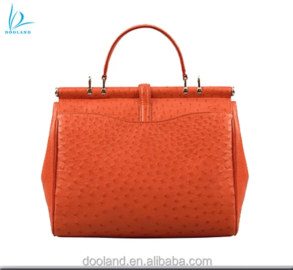 Elegant Design Genuine Ostrich Leather Handbag Real Ostrich Skin Tote ...