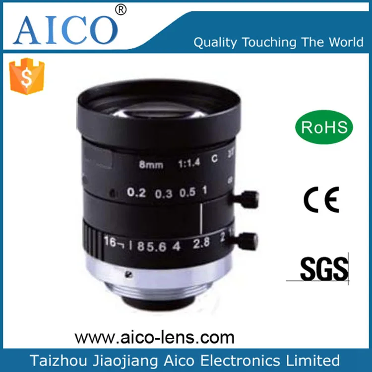 F8mm 2/3" F1.4 3mp 8mm C-mount Non Distortion Narrow Industrial Vision C-mt Cctv Camera Lenti ...