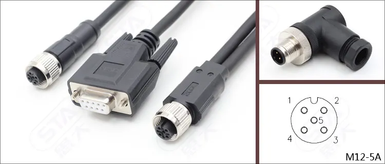 3 4 5 Pin Ethernet Profibus Cable M12 Connector - Buy Profibus Cable ...