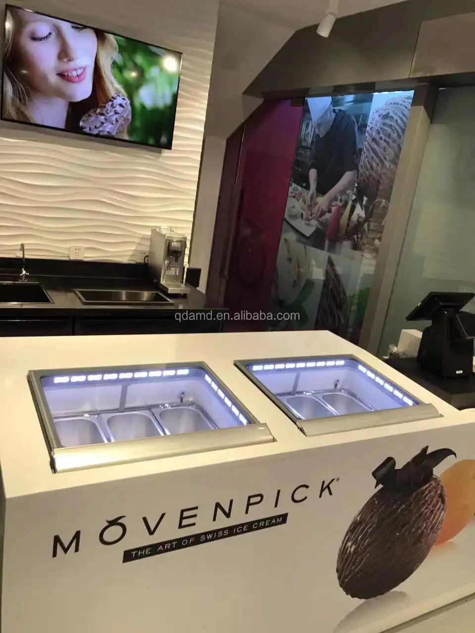 AMED Countertop Gelato Display Cabinet - Stylish & Efficient