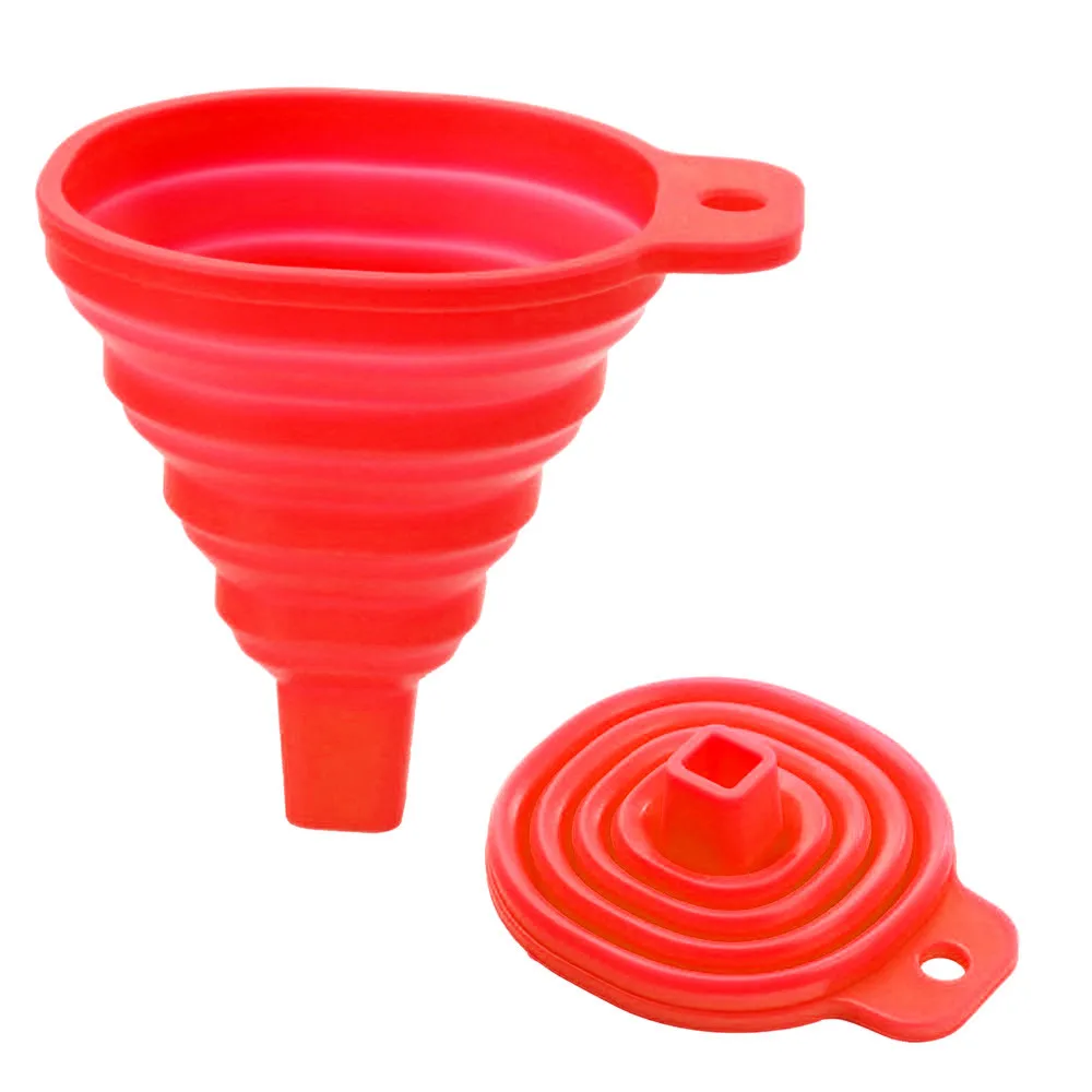 Flexible Silicone Foldable Kitchen Funnel For Liquid Powder Transfer ...