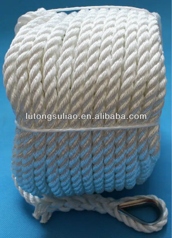 White 18mm 3 Strands Twisted Polyester Rope,100m Roll Polyester Fishing ...