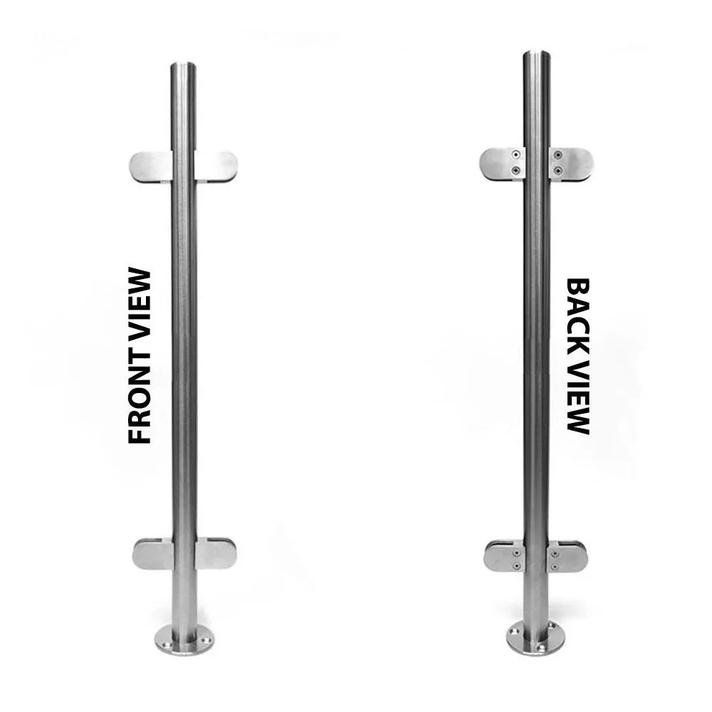 Kinmade Stainless Steel Round Railing System Frameless Glass Handrail ...