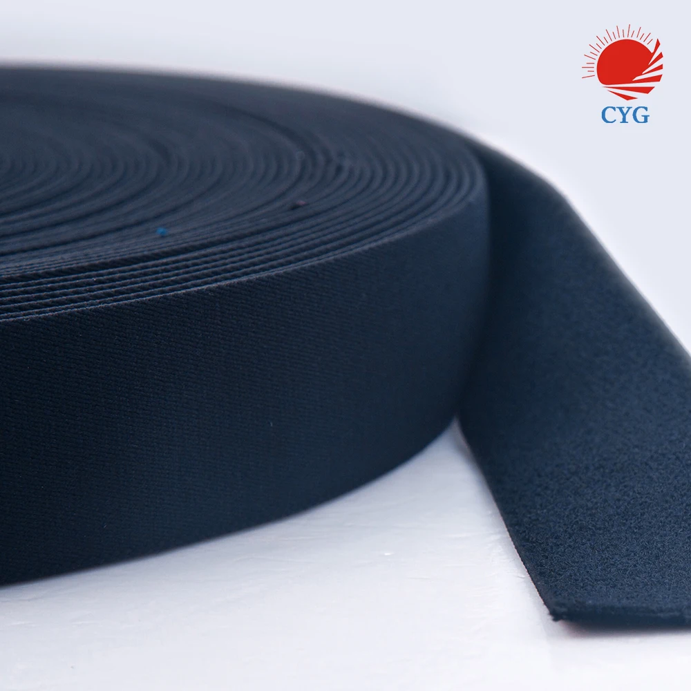 100% Polyester Material Black Elastic Band Brushed Webbing Tape - Buy ...