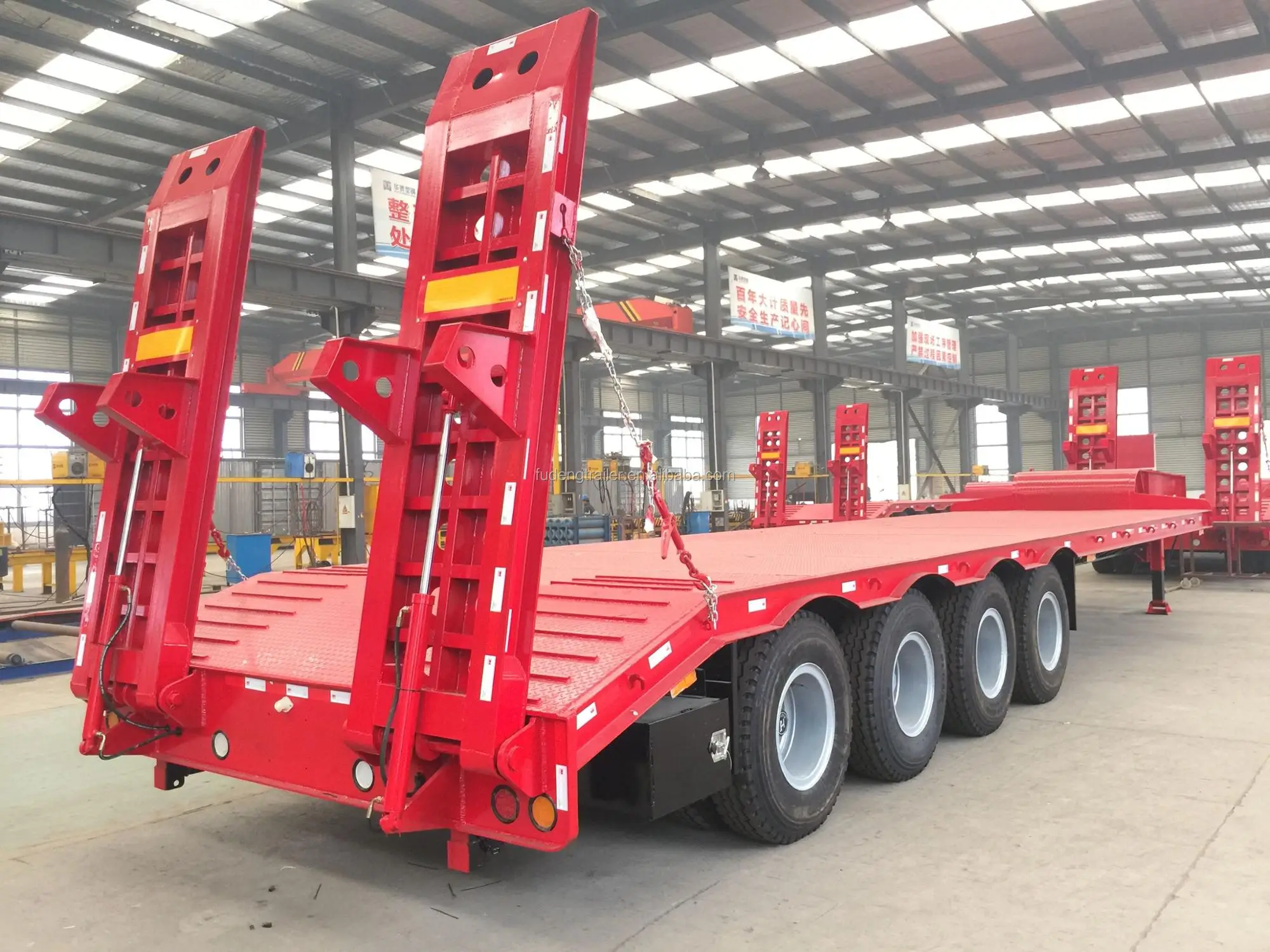 Hot Sale Fudeng Manufacturer Lowboy Tractors Trailer Excavators Drop ...