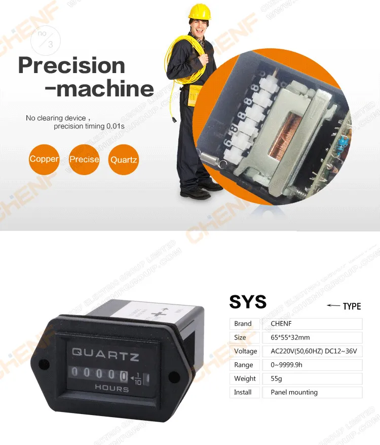Chenf Sys Five Reading Quartz Timers Wide Input Dc12-36v Hour Counter ...