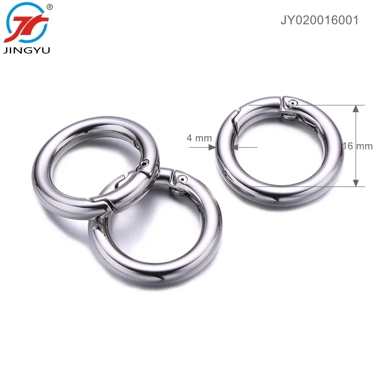 Custom Metal Round Openable O Rings Trigger Spring Clip Gate Ring Clasp ...