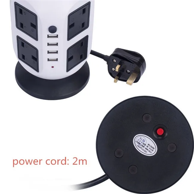 Home Appliance Smart Universal 8 Uk Outlet Tower Socket Plug With 4 Usb ...