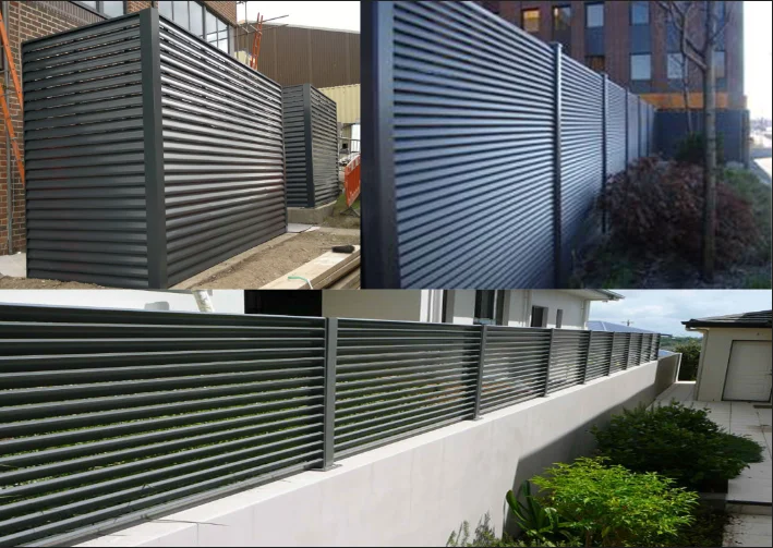 Modern Yard Aluminum Vertical Louver Style Ventilated Privacy Fence ...