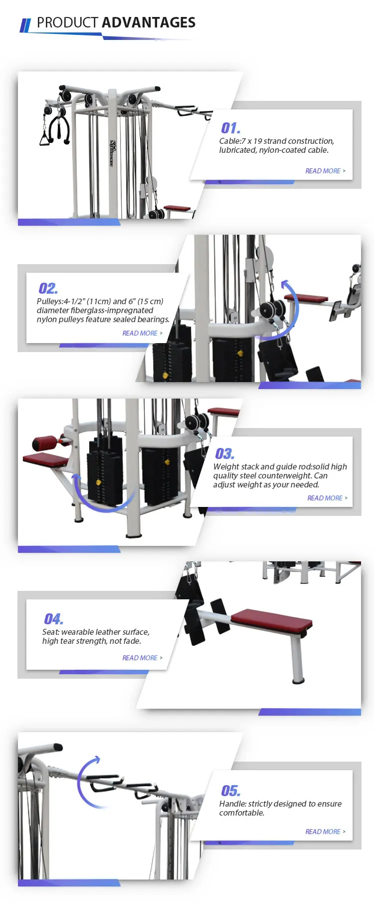 High Quality 8 Station Multi Gym Fitness Equipment