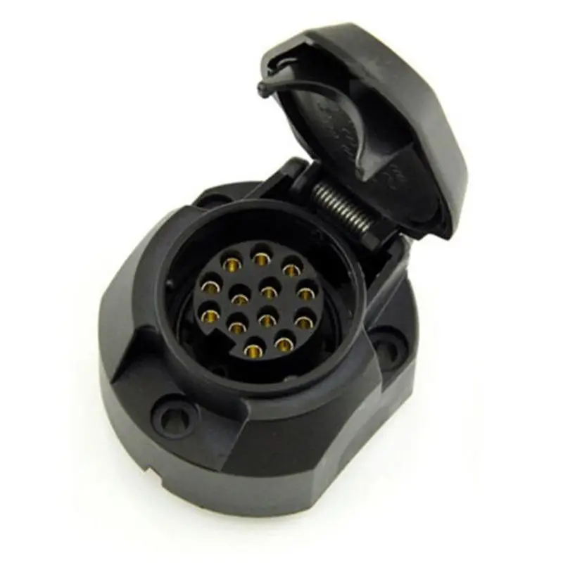 13 Pin +1 Light Plug Trailer Connector Socket Round Adapter 12V Towbar ...
