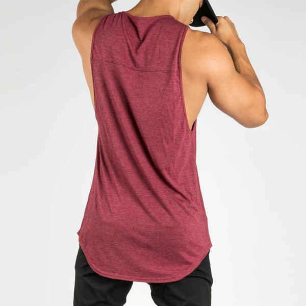 Men Print Muscle Drop Armhole Workout Scoop Hem Tank Top Custom 100 ...