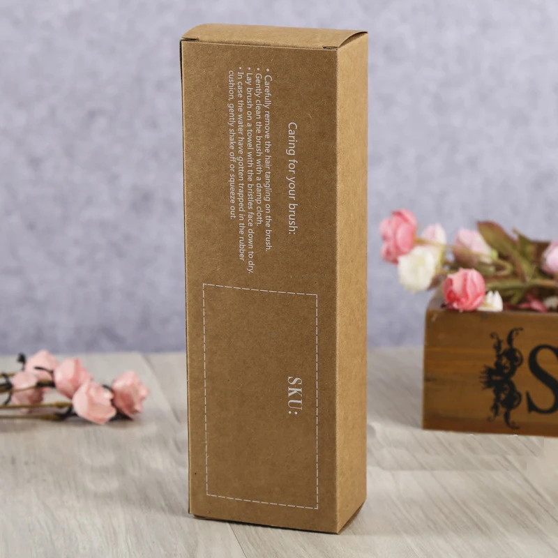 Eco-friendly Kraft Paper Box for Hair Brush Comb Packaging