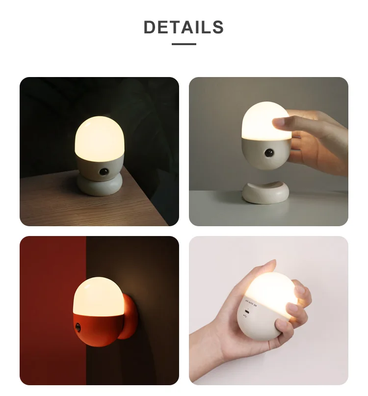 Mini Led Battery Rechargeable Capsule Sensor Lamp Bedside - Buy Night ...
