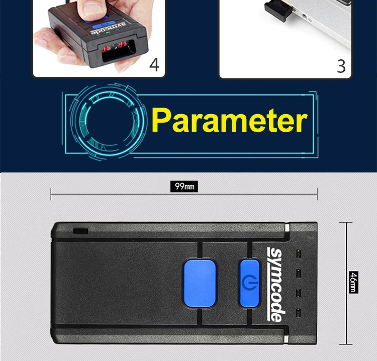 Outdoor Qr Code Reader 1d/2d Wireless Barcode Scanner Wearable Handfree ...