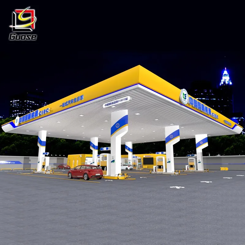 Solar LED Gas Station Canopy - Durable Outdoor Advertising